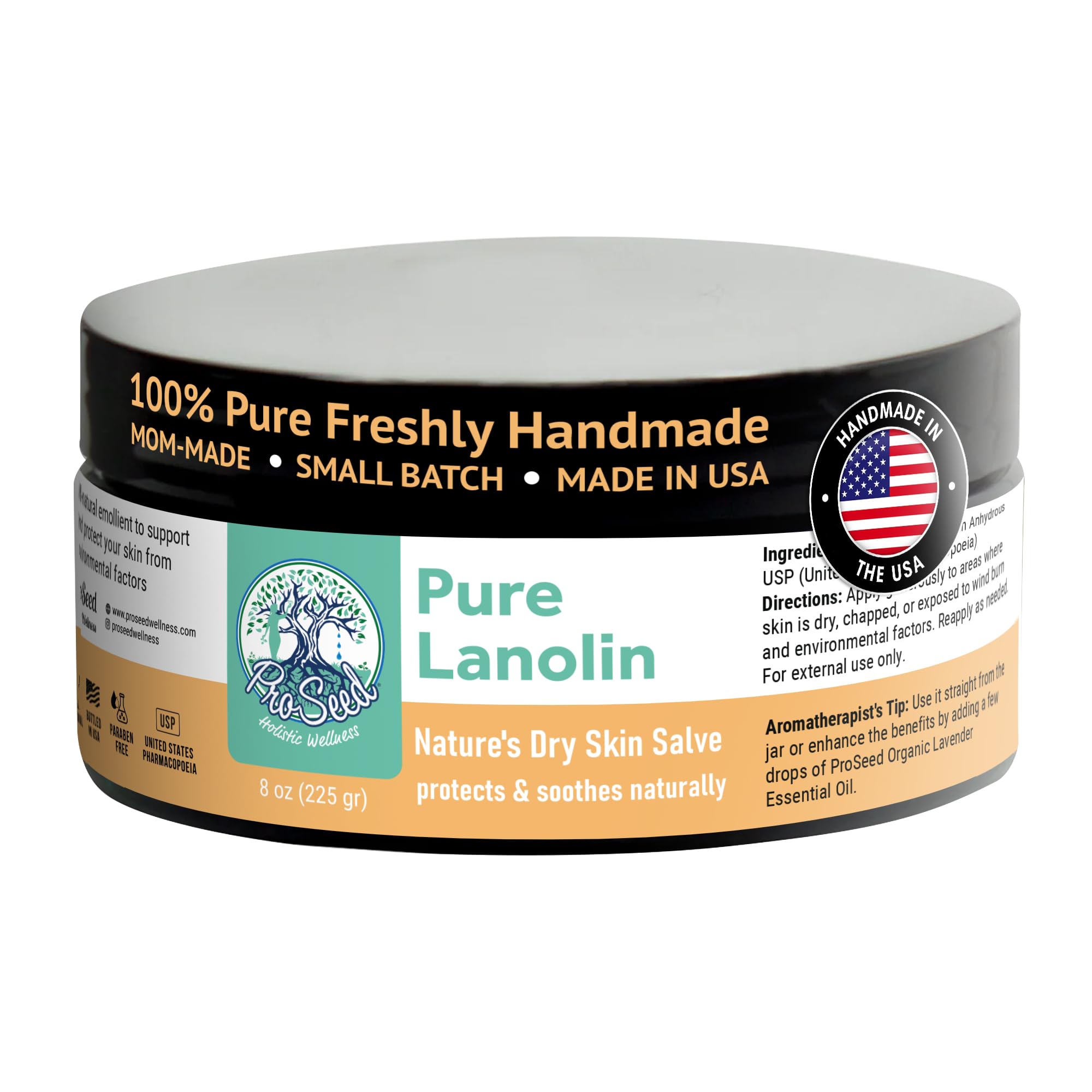 100% Pure Lanolin, Handmade in USA, Unrefined Balm, Dry & Itchy Skin ...